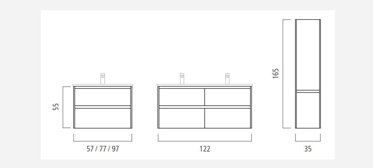 Lignes de meubles lavabos Alterna | Sanitas Troesch